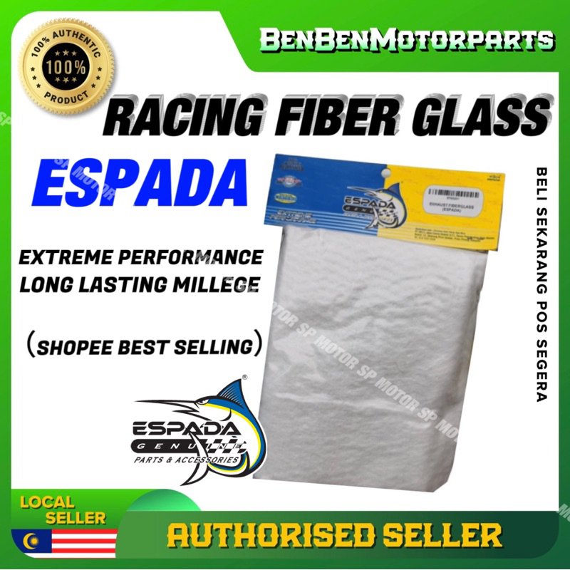 Espada Racing White Fiberglass 2 Layer Exhaust Pipe Ekzos 21.5cm x ...