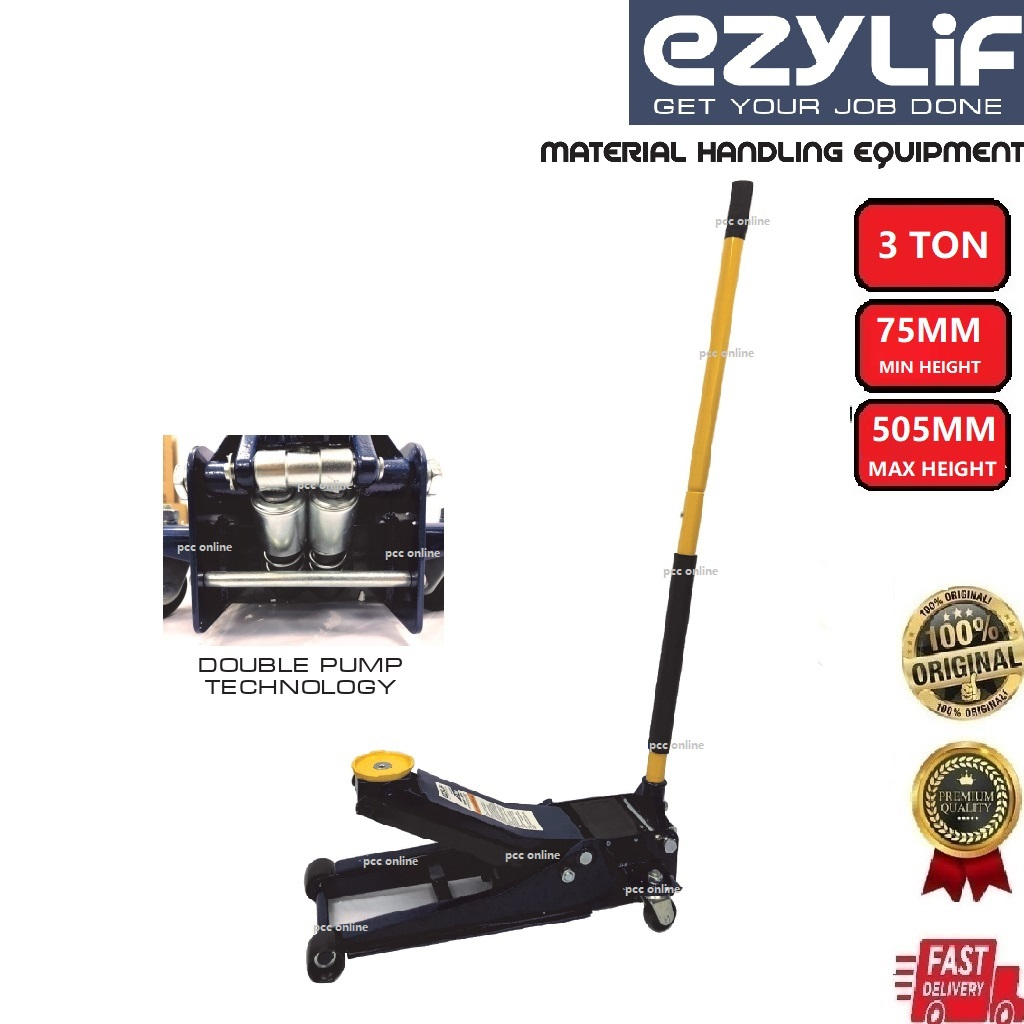 Ezylif GL25DQ Low Profile Floor Jack 3 Ton|Jack Kereta|Jack Buaya ...