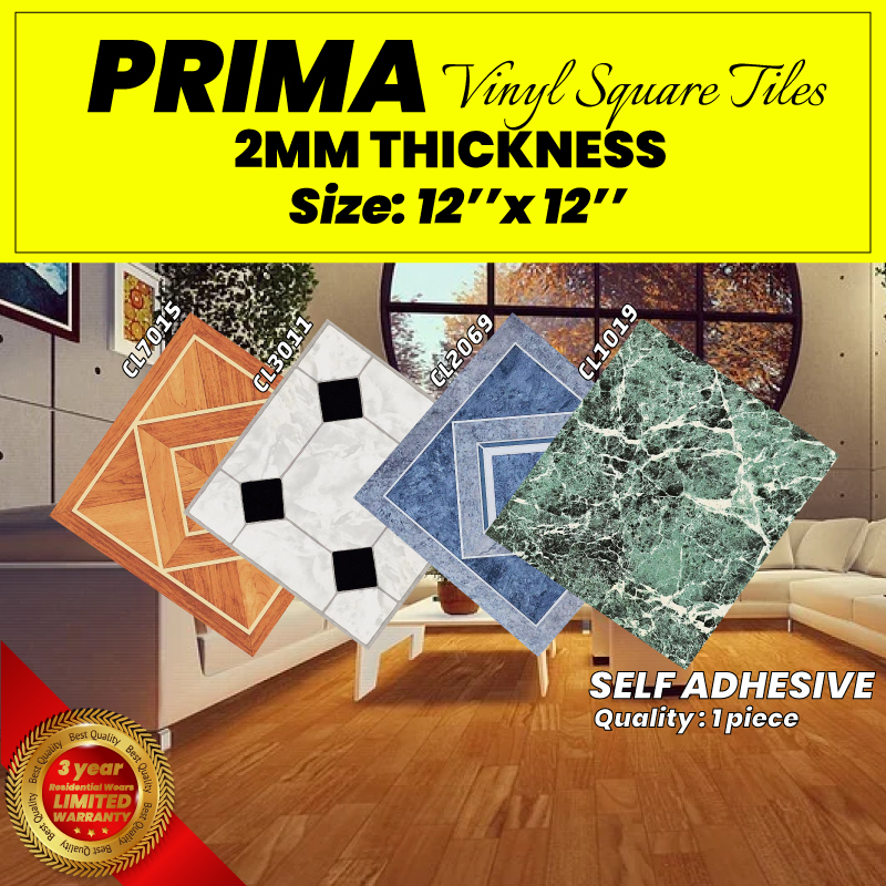 (KEPING) Pelekat Vinyl 2mm Lantai Vinyl Lantai DIY Mozek Moden PVC ...