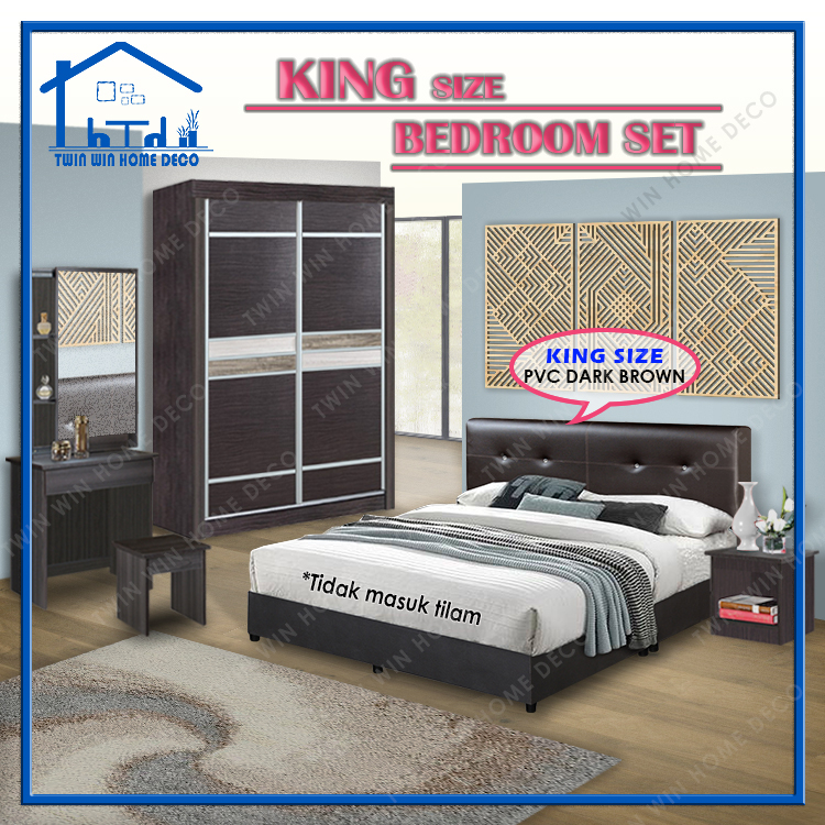 (KL & Selangor)[King] 4 Feet Sliding Bedroom Set - 5 Piece Set In 2 ...