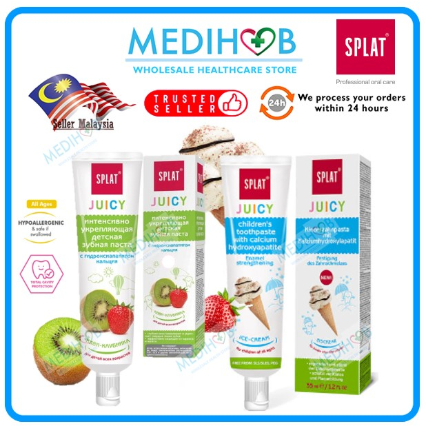 SPLAT Kids Juicy toothpaste for Children Ice-cream/Kiwi-Strawberry ...
