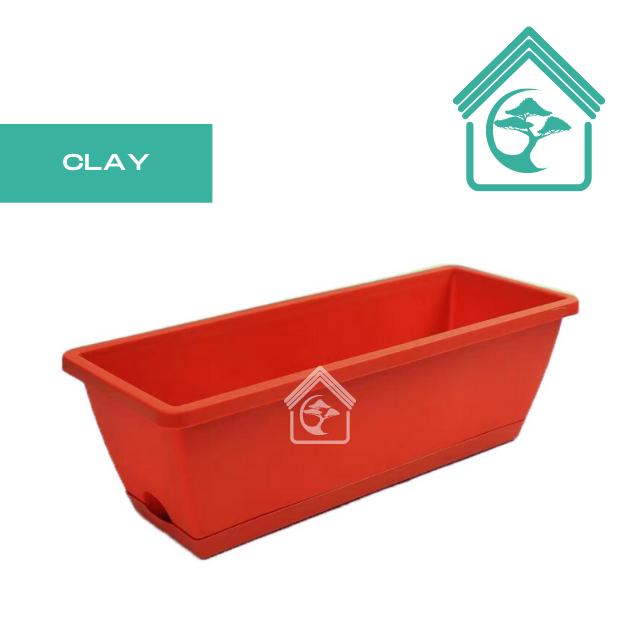 [WITH TRAY] Nordic Style Long Rectangular Plastic Flower Planter Box ...