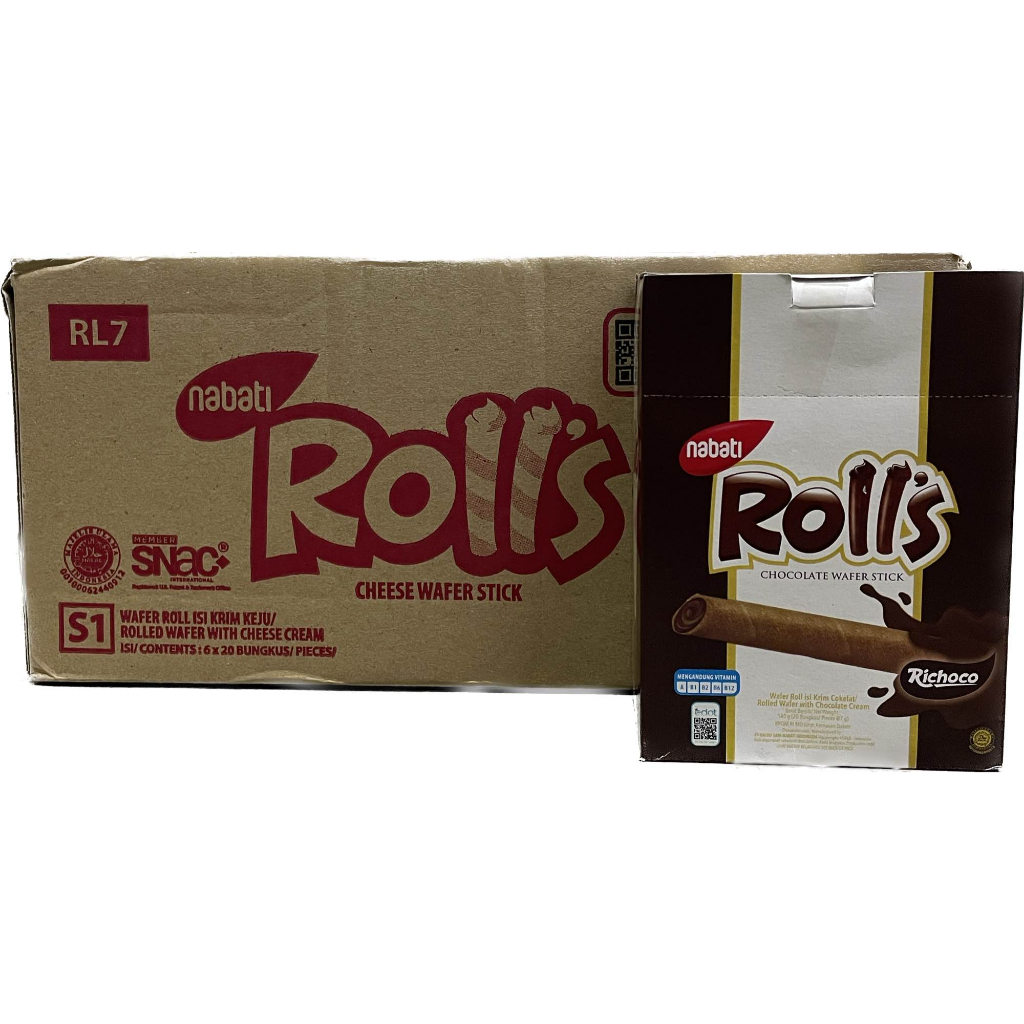 [CARTON] Nabati Rolls Cheese/Chocolate Wafer Stick 6X20X7G | Shopee ...