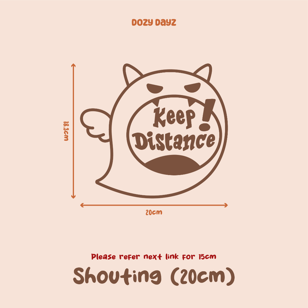 20cm Keep Distance Vinyl Sticker | Ghosties | Waterproof | Car Decal ...