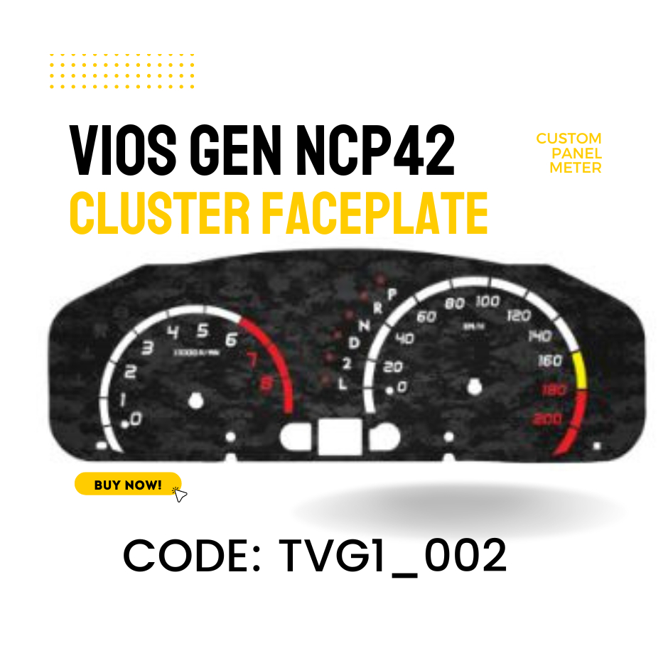 TOYOTA VIOS ORGA GEN 1 AUTOMATIC CLUSTER FACE PLATE PANEL METER ...