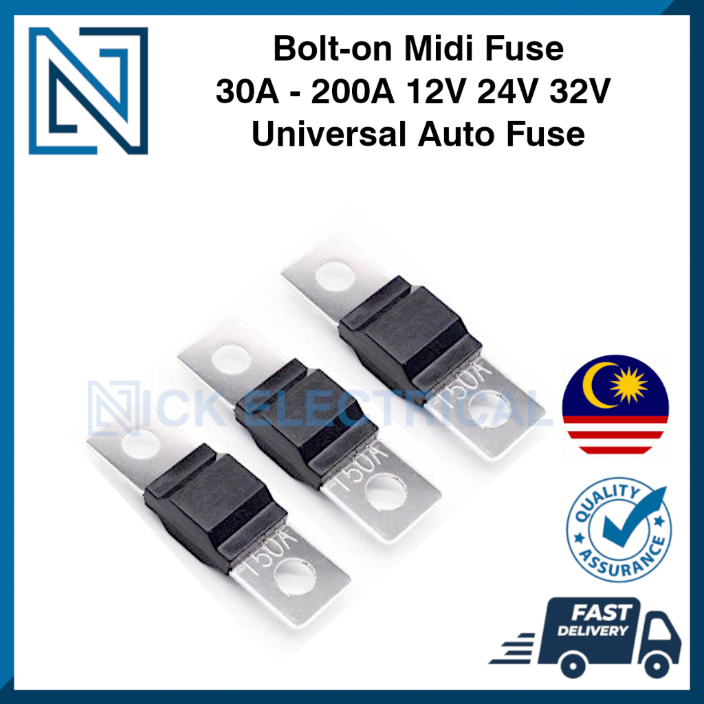 Universal Single Fuse Holder MIDI Fuse Box 30A 40A 50A 60A 70A 80A 100A ...
