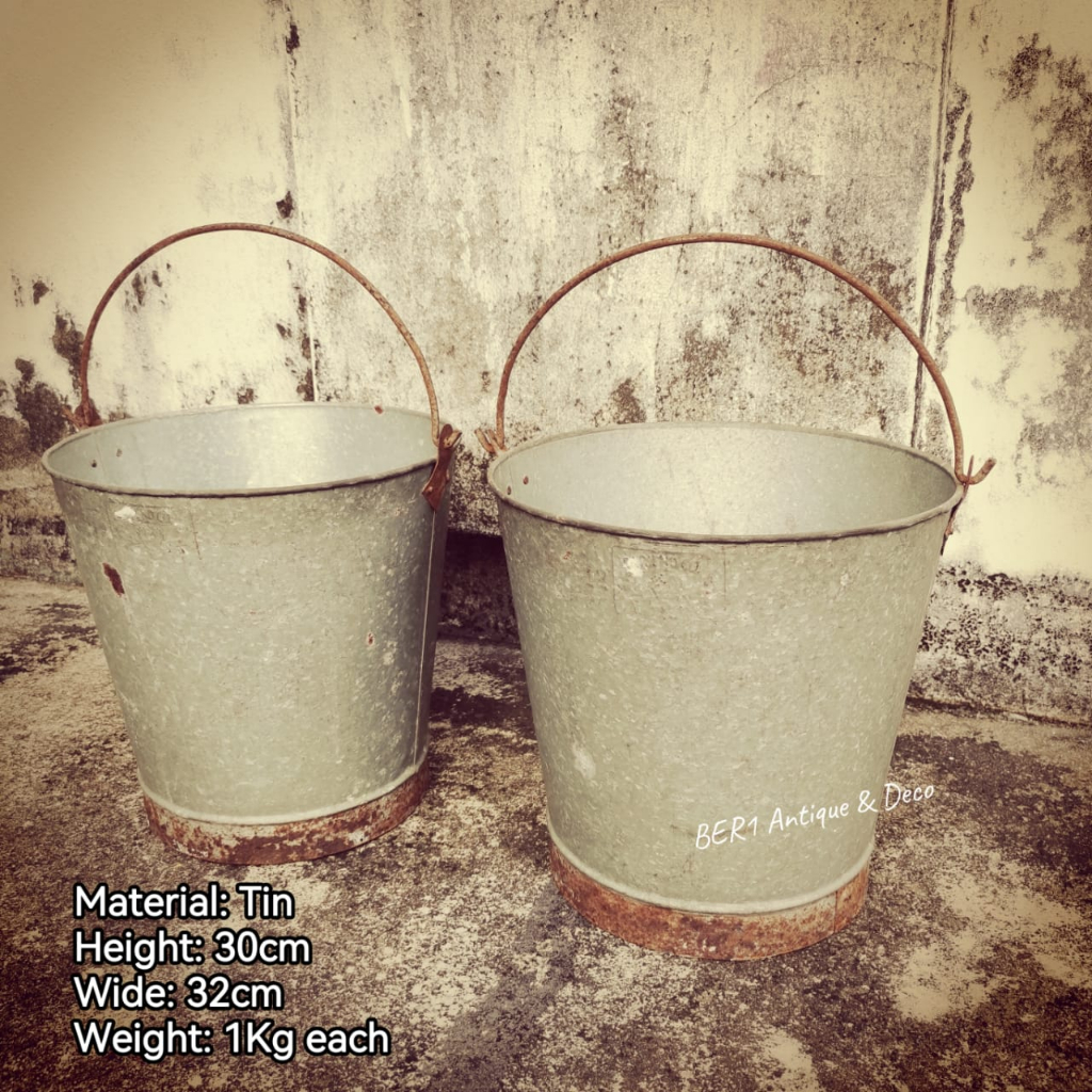 BER1 Antique Pail Baldi Timba Telaga Antik Vintage Collection Art Deco ...