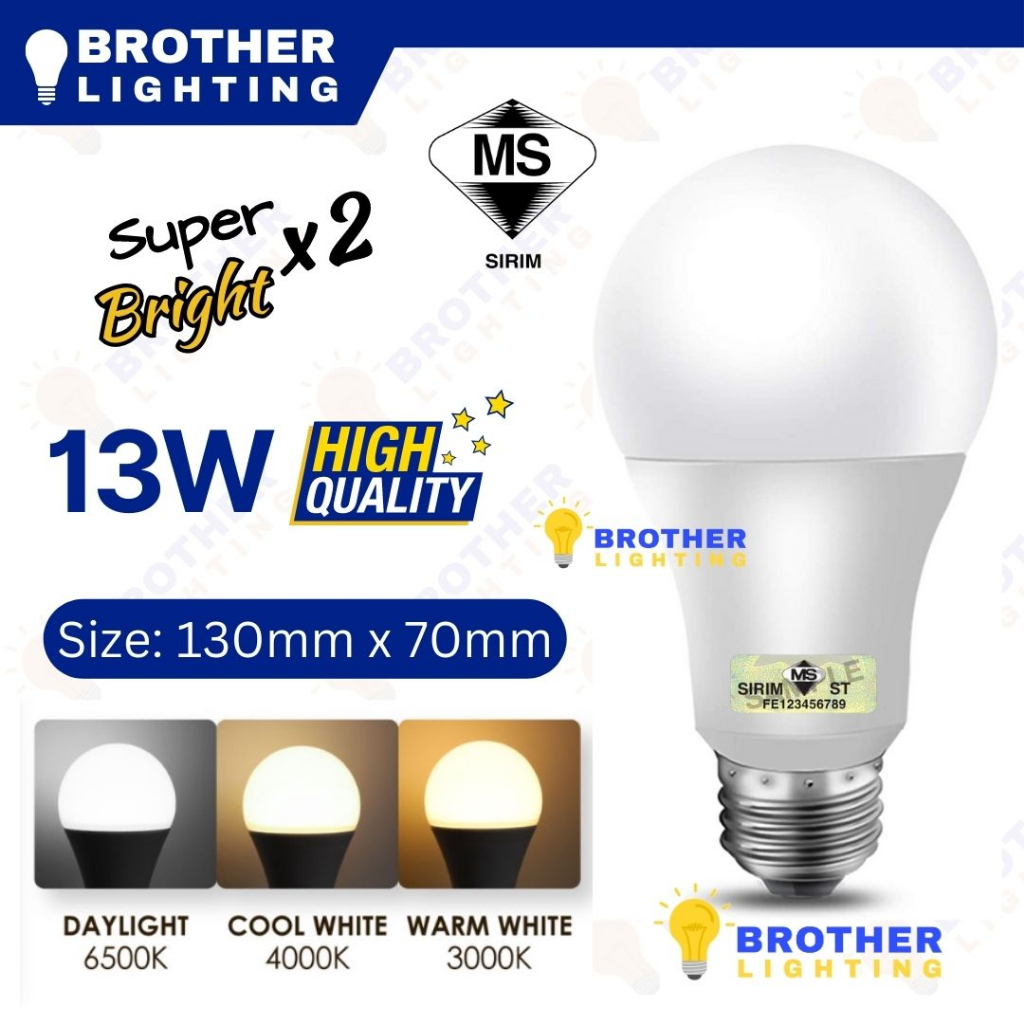 [SIRIM] LED Bulb E27 5W 9W 12W 15W 18W Energy Saving Super Bright Light ...