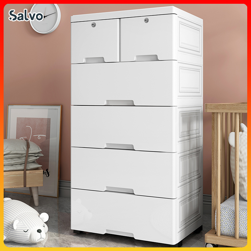 Plastic Drawer Cabinet Almari baju With Lock No Smell No Mold Wardrobe ...