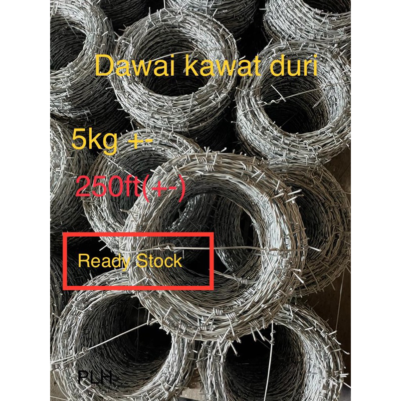 (5 Kg+- )Dawai Kawat Duri / Dawai Pagar Duri / G.I Barbed Wire 5+- kg ...