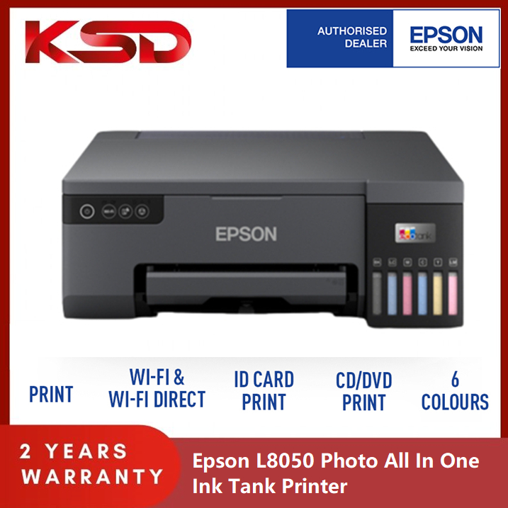 Epson L805/L8050 A4 Print Only 6 Colour Wi-Fi Ink Tank Printer Support ...