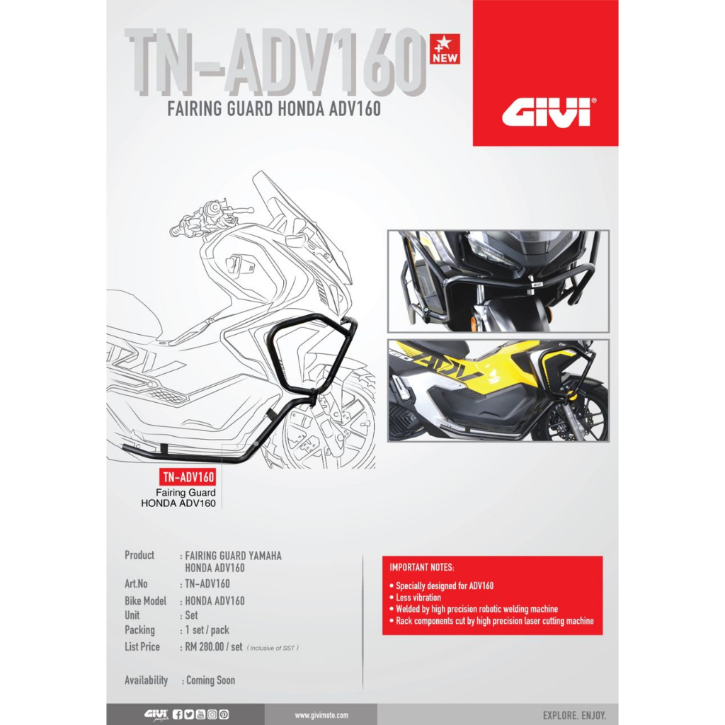 FAIRING GUARD HONDA ADV160 ORIGINAL Givi | Shopee Malaysia