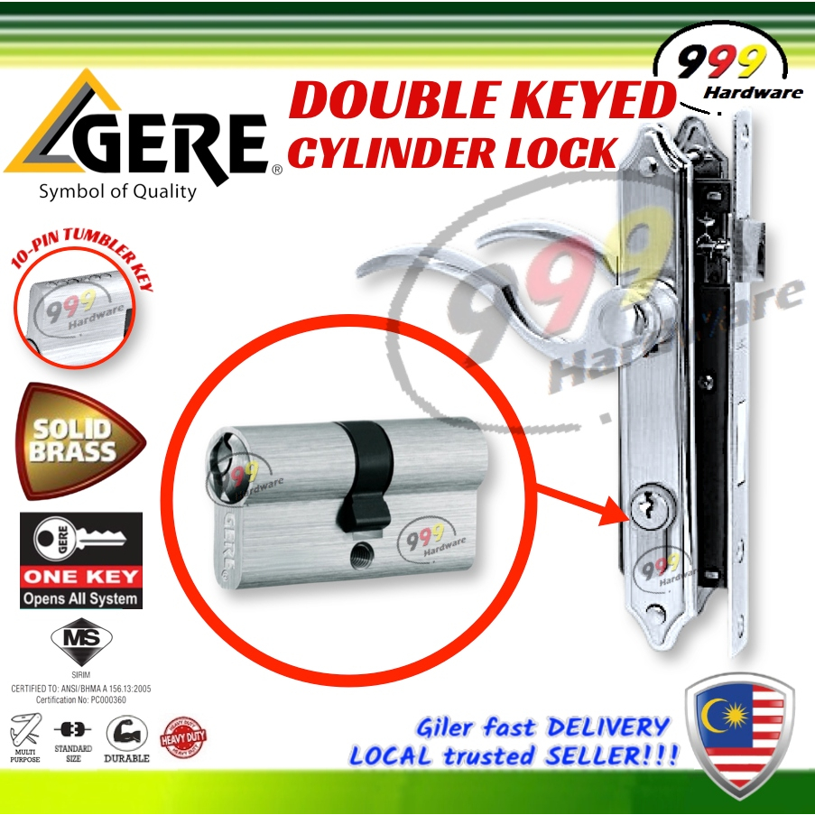 999 GERE PROFILE CYLINDER DOUBLE KEYED OR KEY + THUMBTURN / EURO ...