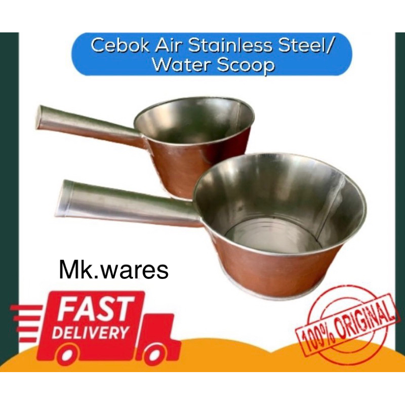 Mk.wares Stainless Steel Water Scoop Dipper/Gayung Air Steel/Cebok Air/Senduk Air Steel/Scoop ...