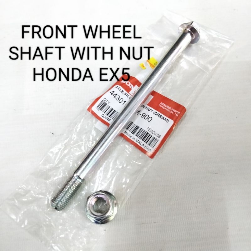 FRONT SHAFT WHEEL WITH NUT HONDA EX5 / EX5 DREAM TAYAR SHAFT DEPAN SAP ...
