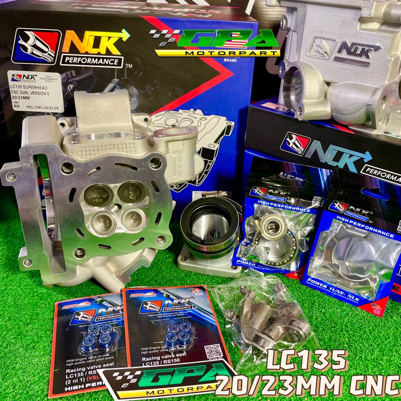 NLK PERFORMANCE RACING SUPERHEAD V5 LC135 PORTING CNC BIASA HEAD 19/22 20/23 22/25 23/26 VPRO 24 ...