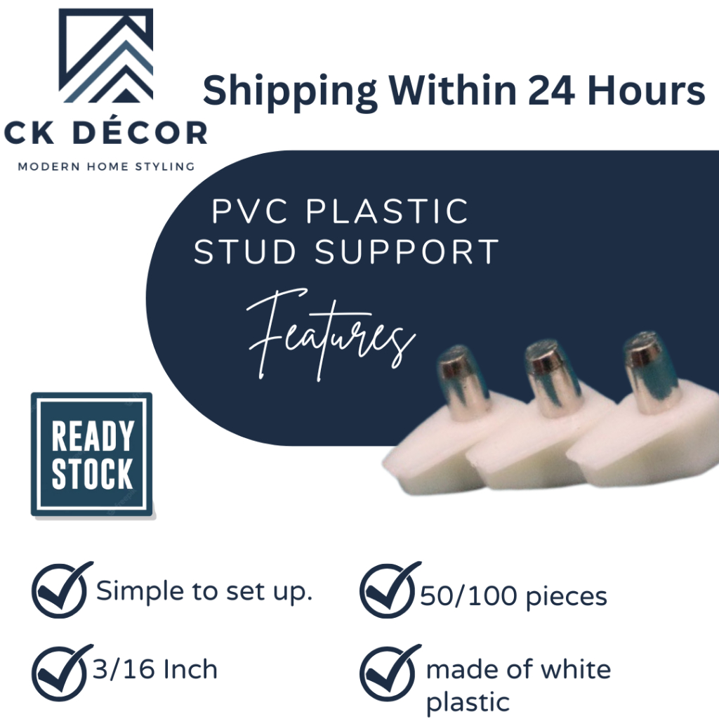 3/16 Inch PVC Plastic Stud Support For Cabinet Shelf X (50/100PCS ...