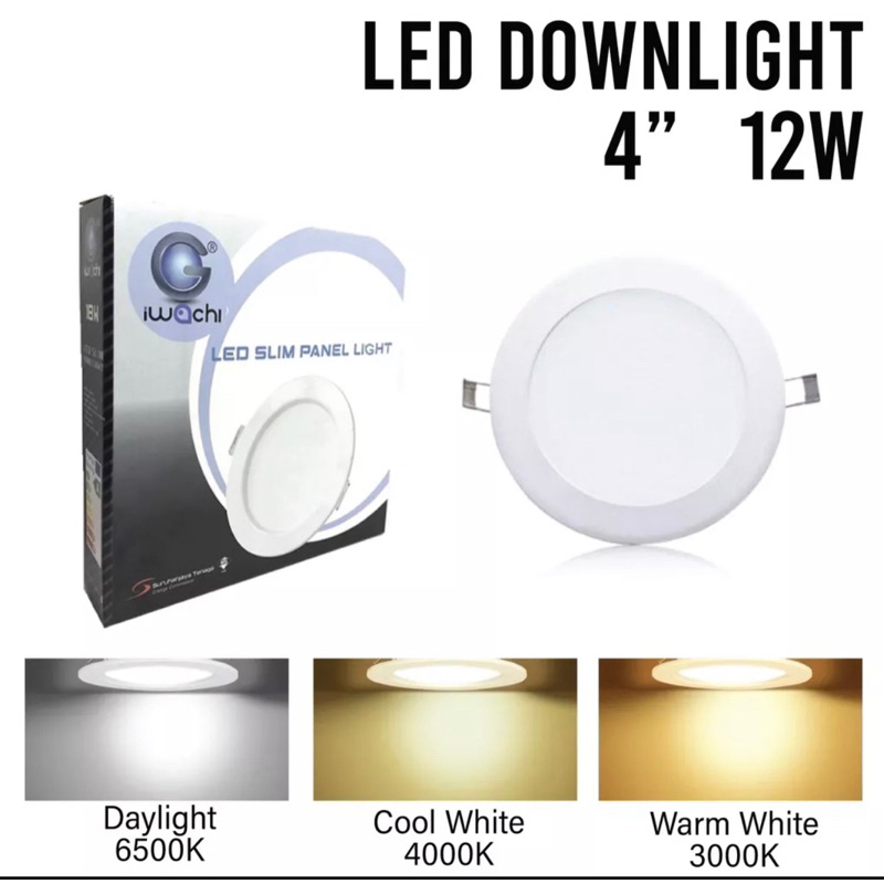Iwachi Led Panel Light 4” 12w (Round/Square) | Shopee Malaysia