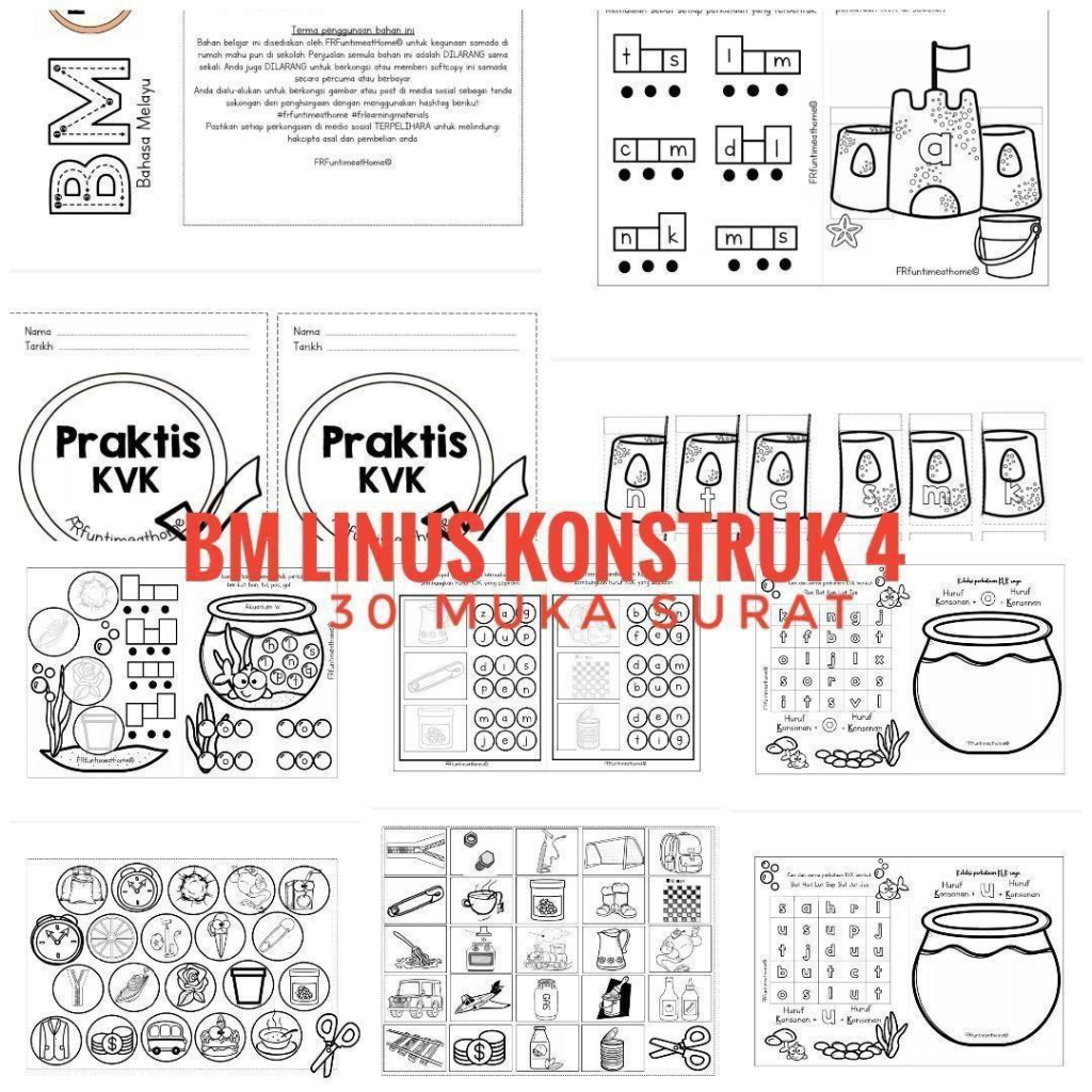 [PRINTABE PDF] Nota Interaktif Linus BM Konstruk 4 (KVK) | Shopee Malaysia