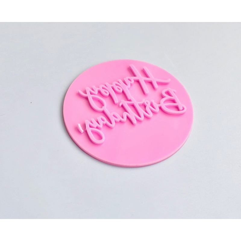 Happy Birthday Wording Mould Embossed Chocolate Fondant Mold Birthday ...