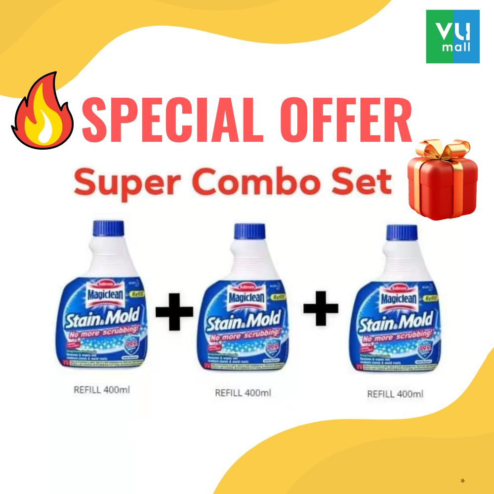 VU 🎁 KAO MAGICLEAN Stain & Mold Remover Cleaner REFILL 3 Botols Super ...