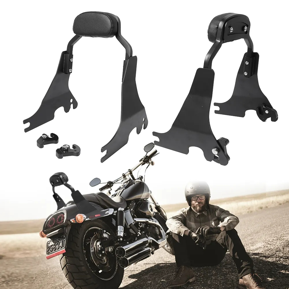 Motorcycle Black Detachable Super Low Short Passenger Backrest Sissy ...