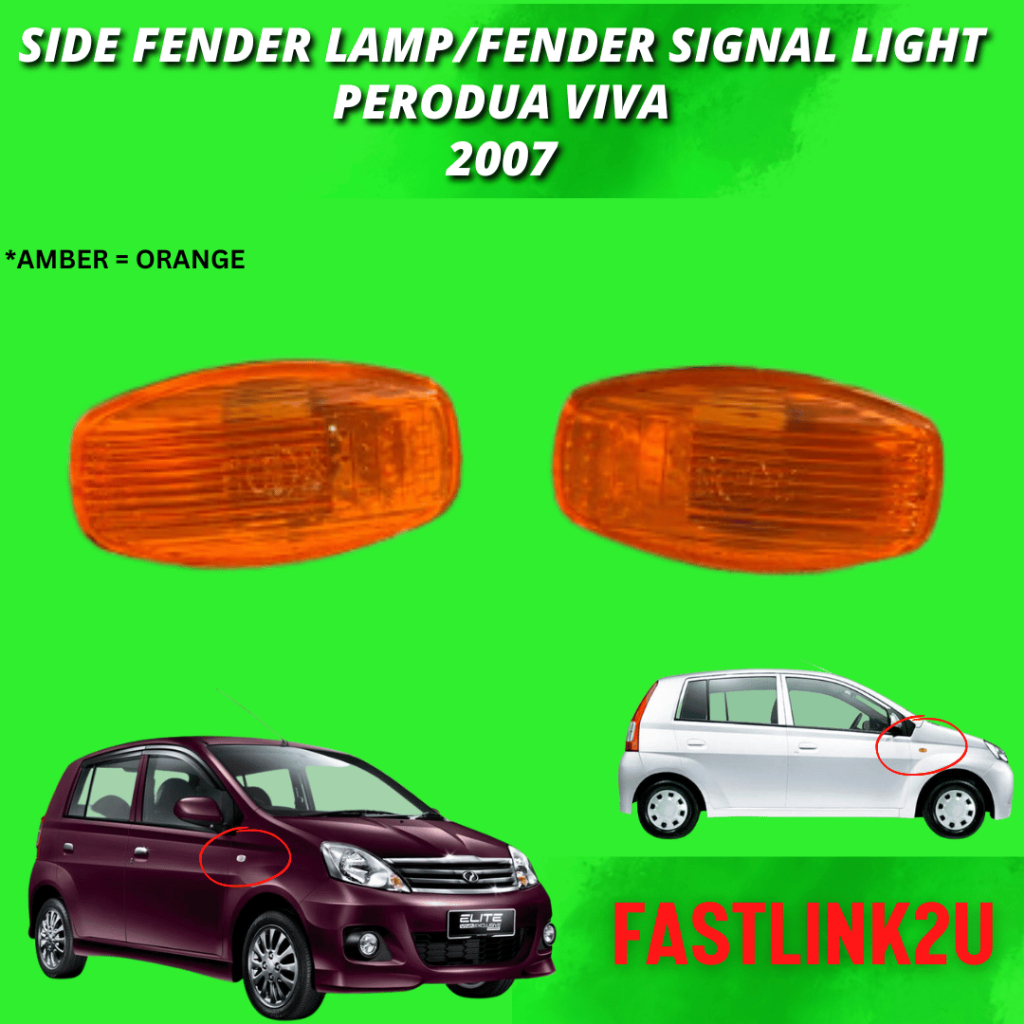 Perodua Viva Side Lamp Fender Lampu Tepi White Orange Petak Bulat 100% ...