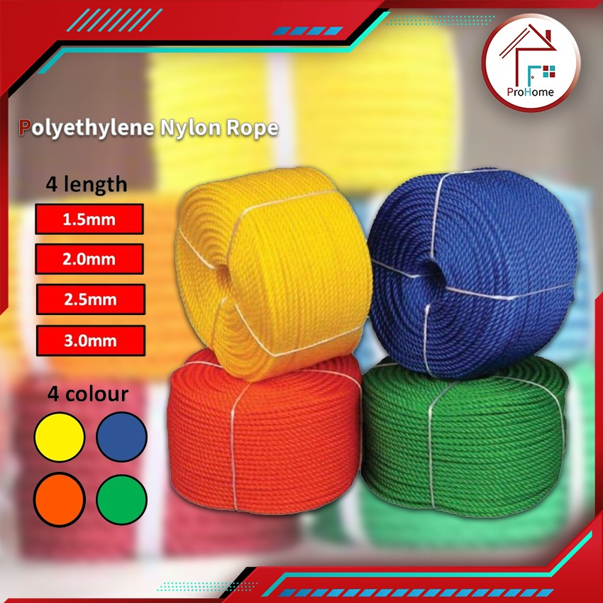 Polyethylene Nylon Rope / PE Monofilament Rope / Tali PP PE Poly Rope 1.0mm, 1.5mm, 2mm, 2.5mm ...