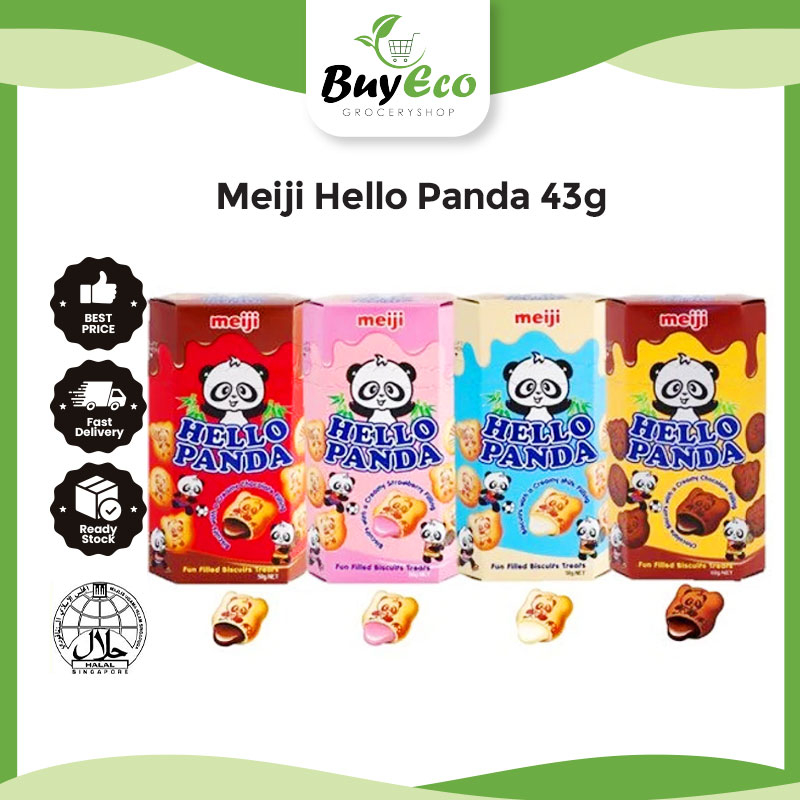 (Halal) Meiji Hallo Panda (Chocolate / Strawberry / Milk / Double Choc ...