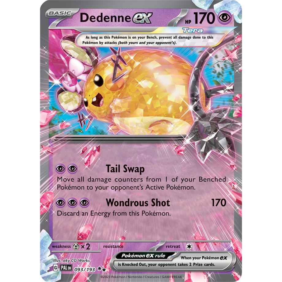 Pokemon TCG SV02 Paldea Evolved 086/193 Dedenne ex Double Rare Foil ...