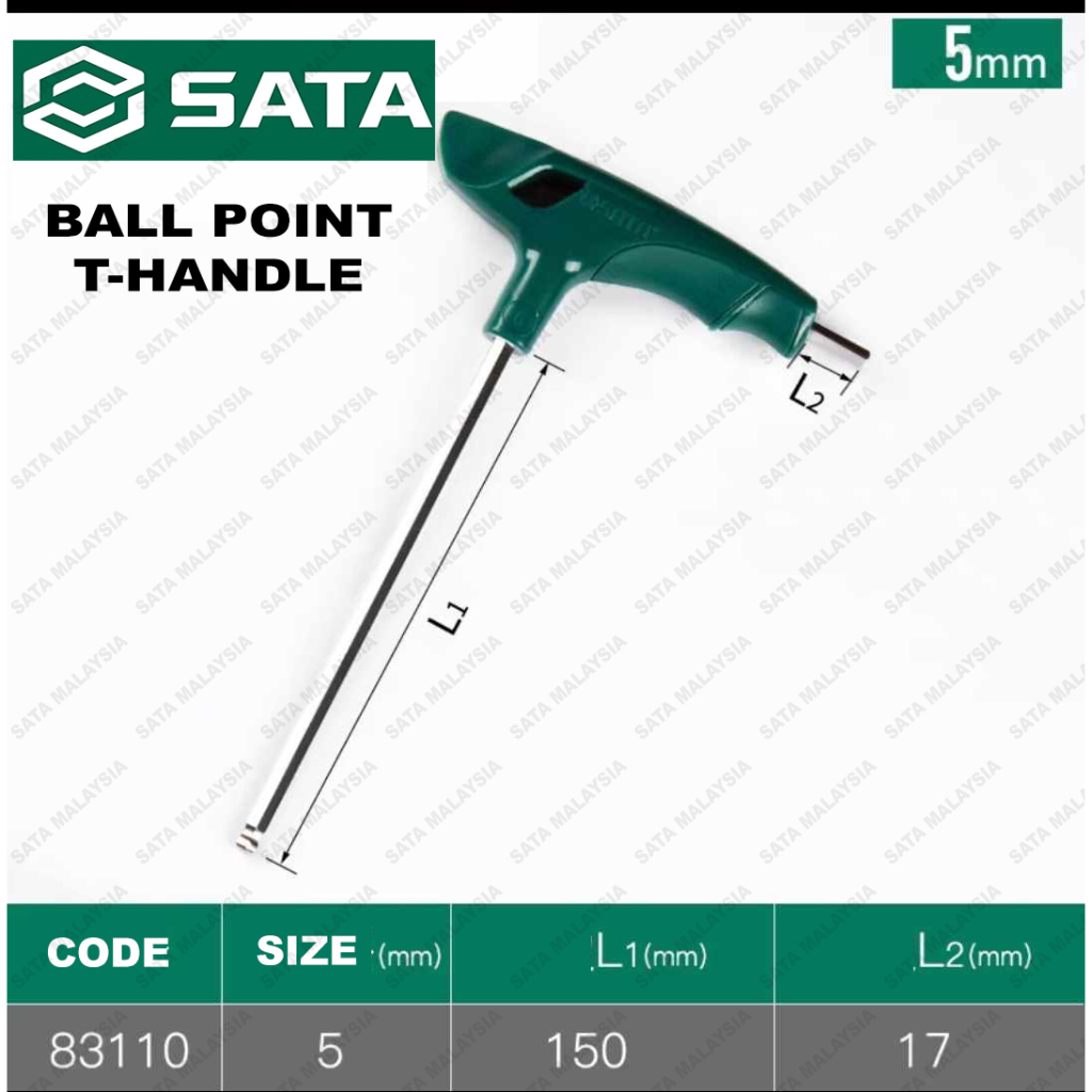SATA Metric T-Handle Hex Key T Handle Sata T Shape Hex Key Allen Wrench ...