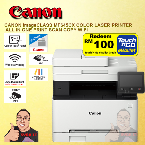 Canon MF645Cx (Print, Scan, Copy, Fax) Auto Duplex for print & Scan Laser Color Printer MF-645cx ...