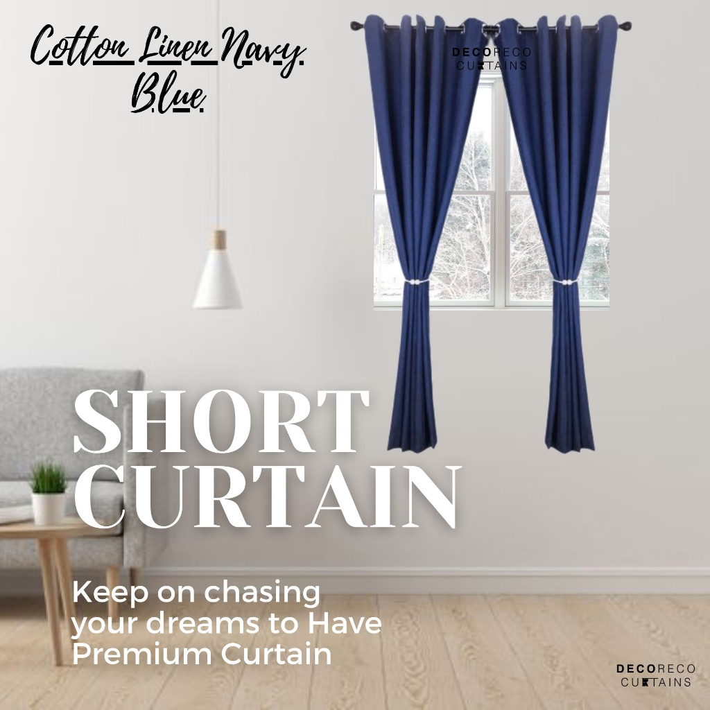 NEXUS Langsir 80% Blackout Warna Navy Blue Anti Cakar Hotel Curtain ...