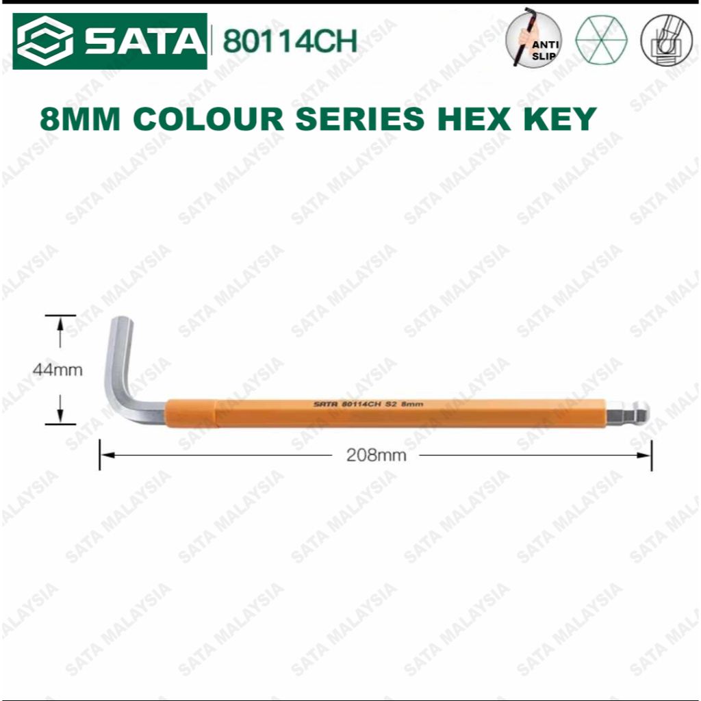 SATA Colour Series Extra Long Hex Key/Ball Point Hex Key/Allen Key ...