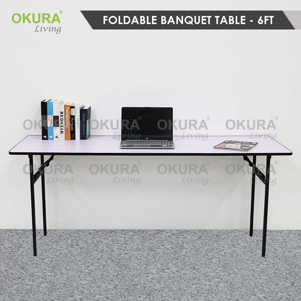 OKURA EXTRA LONG 6ft Banquet Table / Foldable Table / Meja Banquet ...