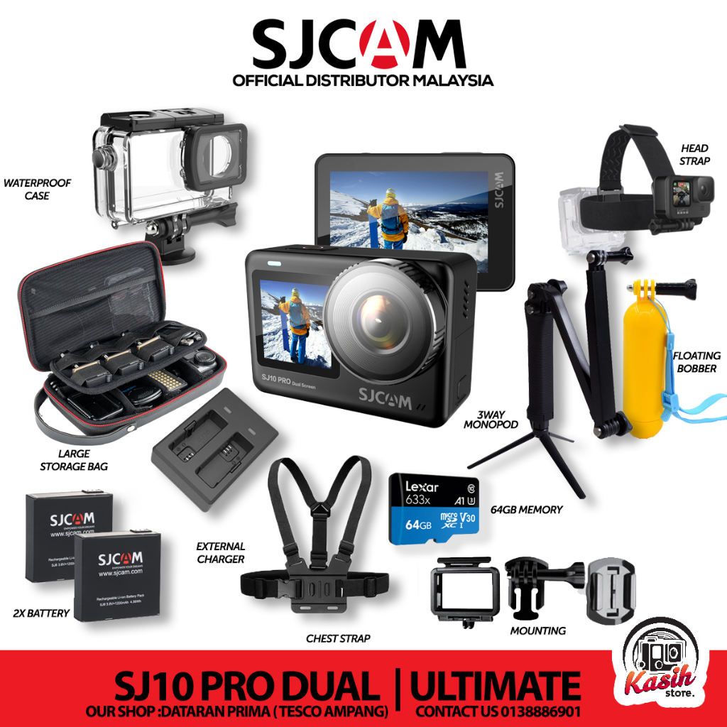 [SJCAM Official] SJ10 Pro Dual Screen Sports Camera 4K 1 Year Warranty ...