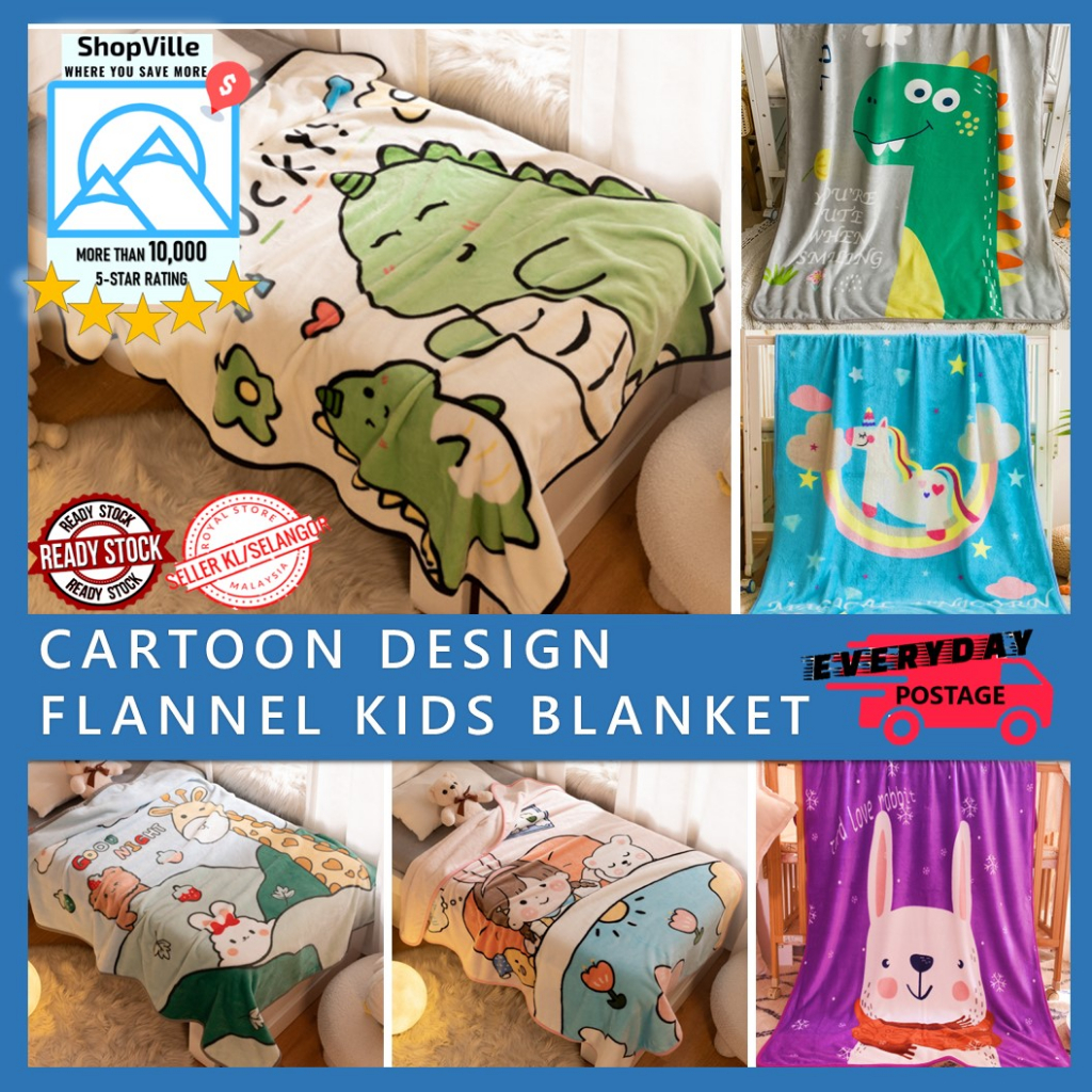 Kids Blanket Selimut Budak Soft Gebu Lembut Baby Cute Cartoon Dinosaur ...