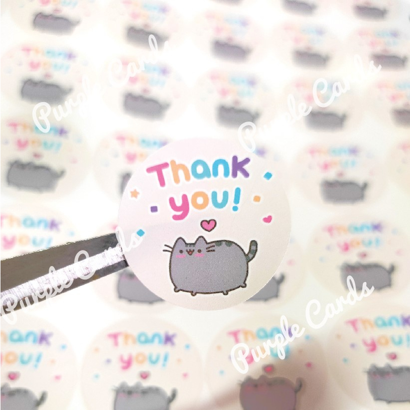Thank You Stickers Round Shape / Birthday Sticker Sticker Hari jadi ...