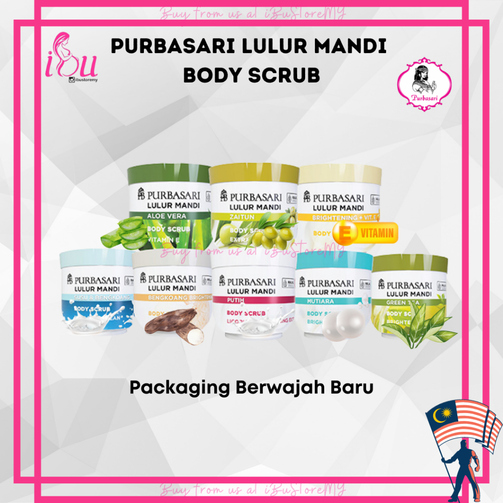 Purbasari Lulur Mandi Brightening Vitamin E Lulur Putih Body Skrub 235g ...