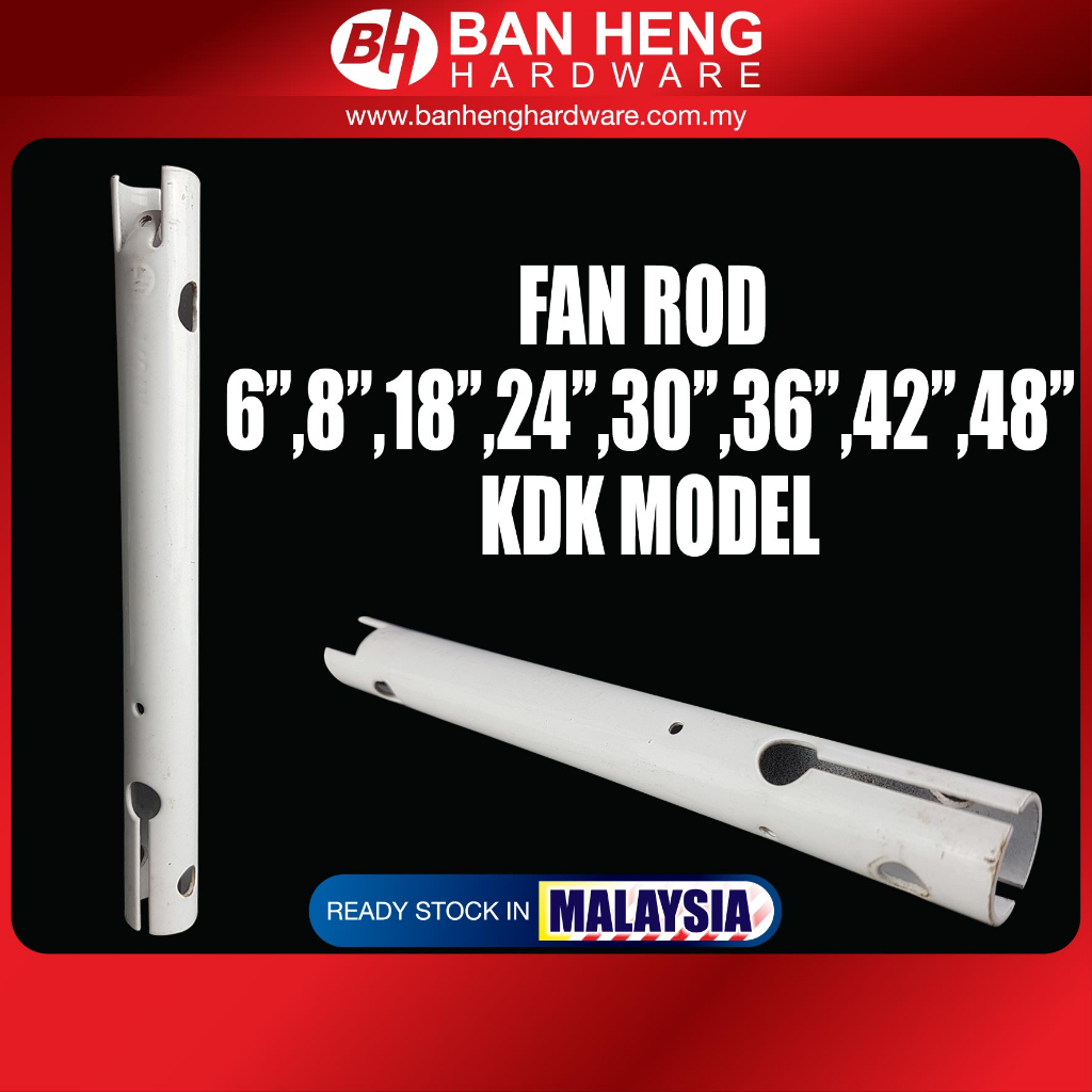 Fan Rod For Ceiling Fan (White) 6 ",8",18",24",30",36",42",48" | Shopee ...