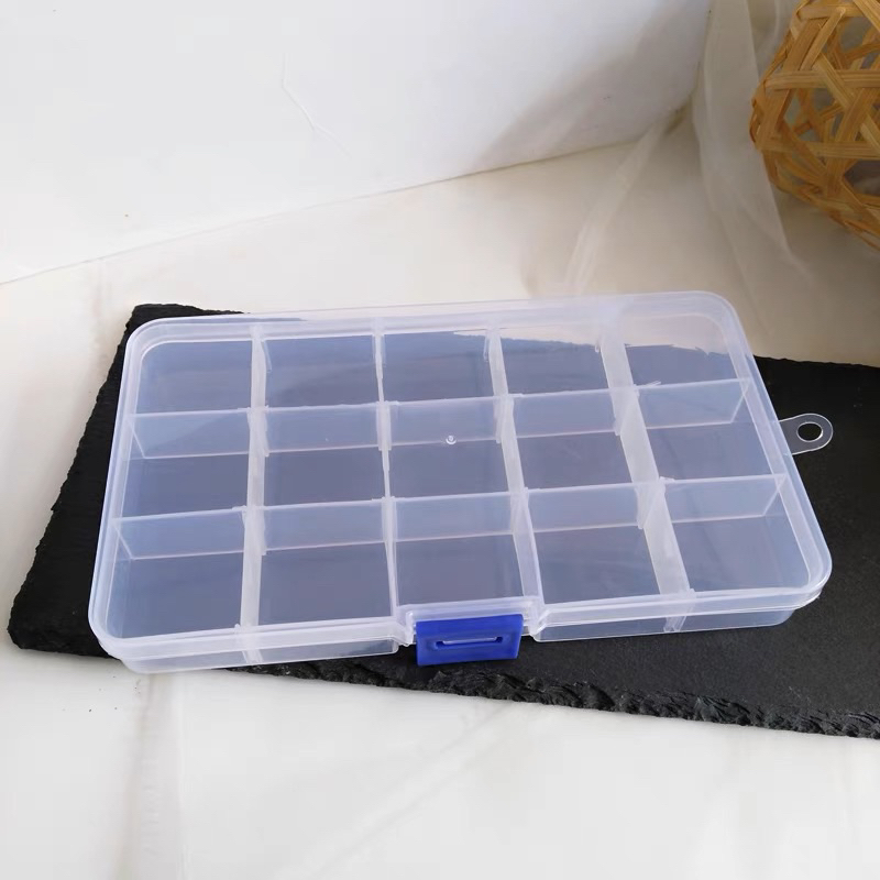 15 Grid Transparent PP Plastic Box Components Packaging Storage Box(with hook) | Shopee Malaysia