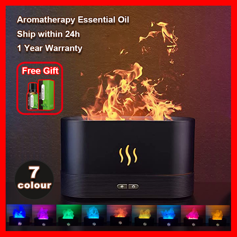 Colorful Flame Humidifier 180ml Ultrasonic Essential Oil Aroma Diffuser ...