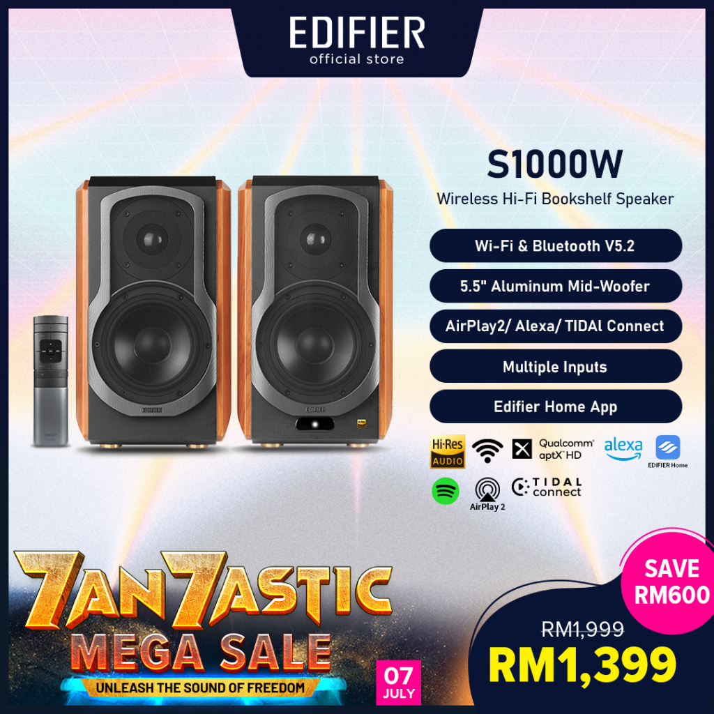 Edifier S1000W - 2.0 S1000 Wifi Bookshelf Speaker with Bluetooth ...