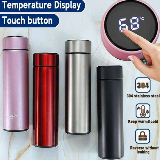 500ml thermos bottle stainless stain drinking bottle Led temperature ...