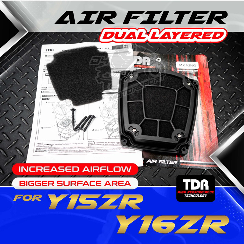 Y15 / Y16 ｜High Flow Air Filter Racing TDR Racing｜Extra 1 Layer For ...
