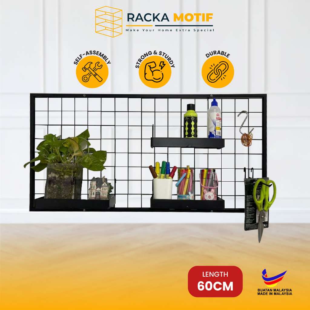 Multi Purpose Wall Netting Frame Wall Display Rack Mesh Organizer ...