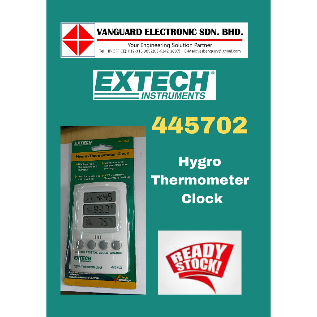 Extech Hygro-Thermometer Clock 445702 | Shopee Malaysia