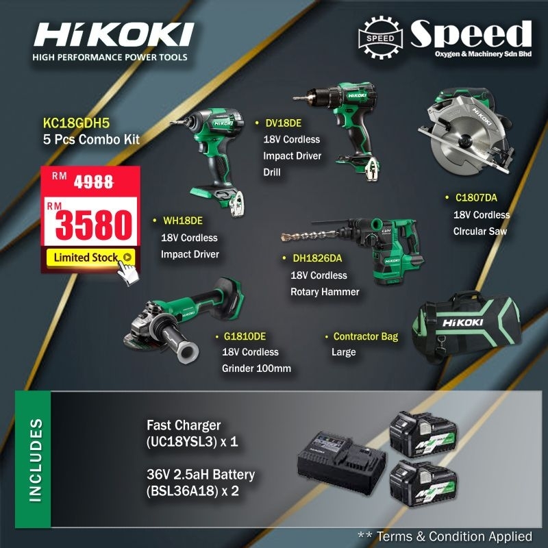 KC18GDH5 Hikoki Super combo set [Promosi] | Shopee Malaysia
