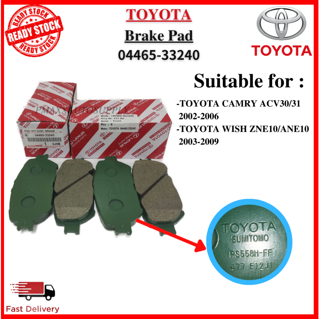 ORIGINAL TOYOTA Disc Brake Pad (Front)SET 04465-33240-Toyota Camry 2003 ...