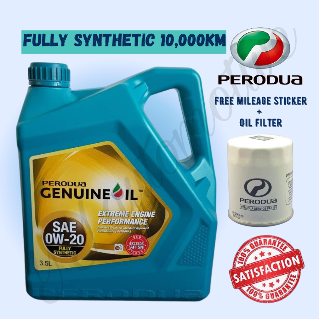 NEW ORI PERODUA FULLY 0W20 3.5L ALZA BEZZA ARUZ MYVI ATIVA AXIA VIVA ...